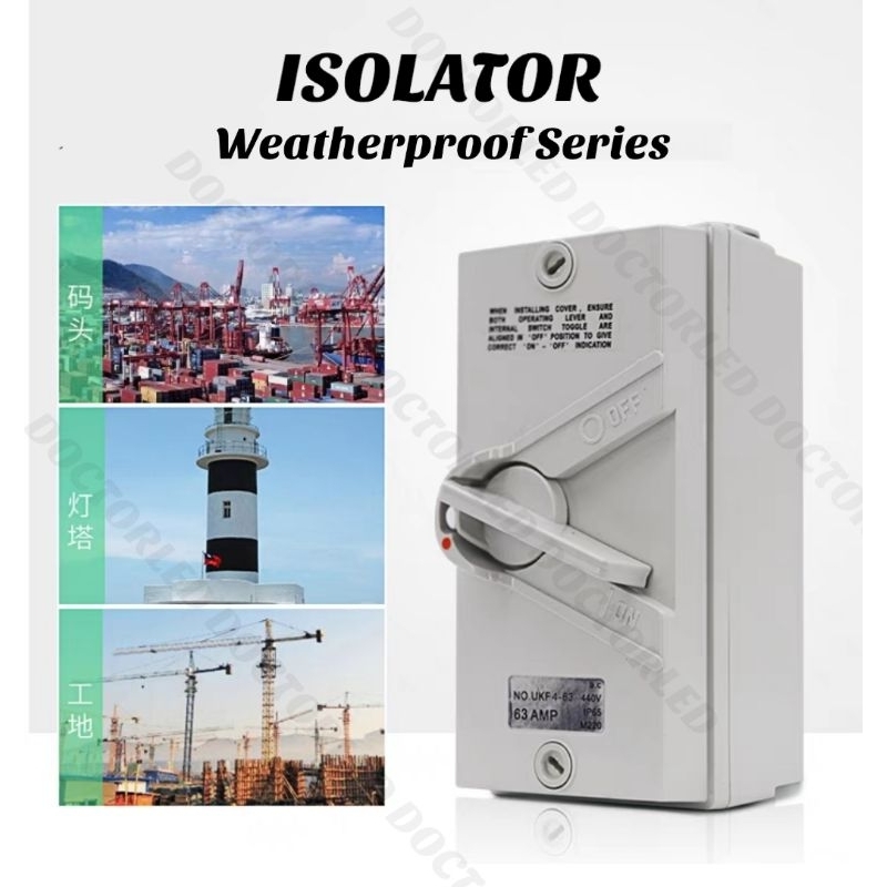 3 Pole / Phase Isolator 20A 35A 63A Outdoor Weatherproof On/Off Switch | Shopee Malaysia