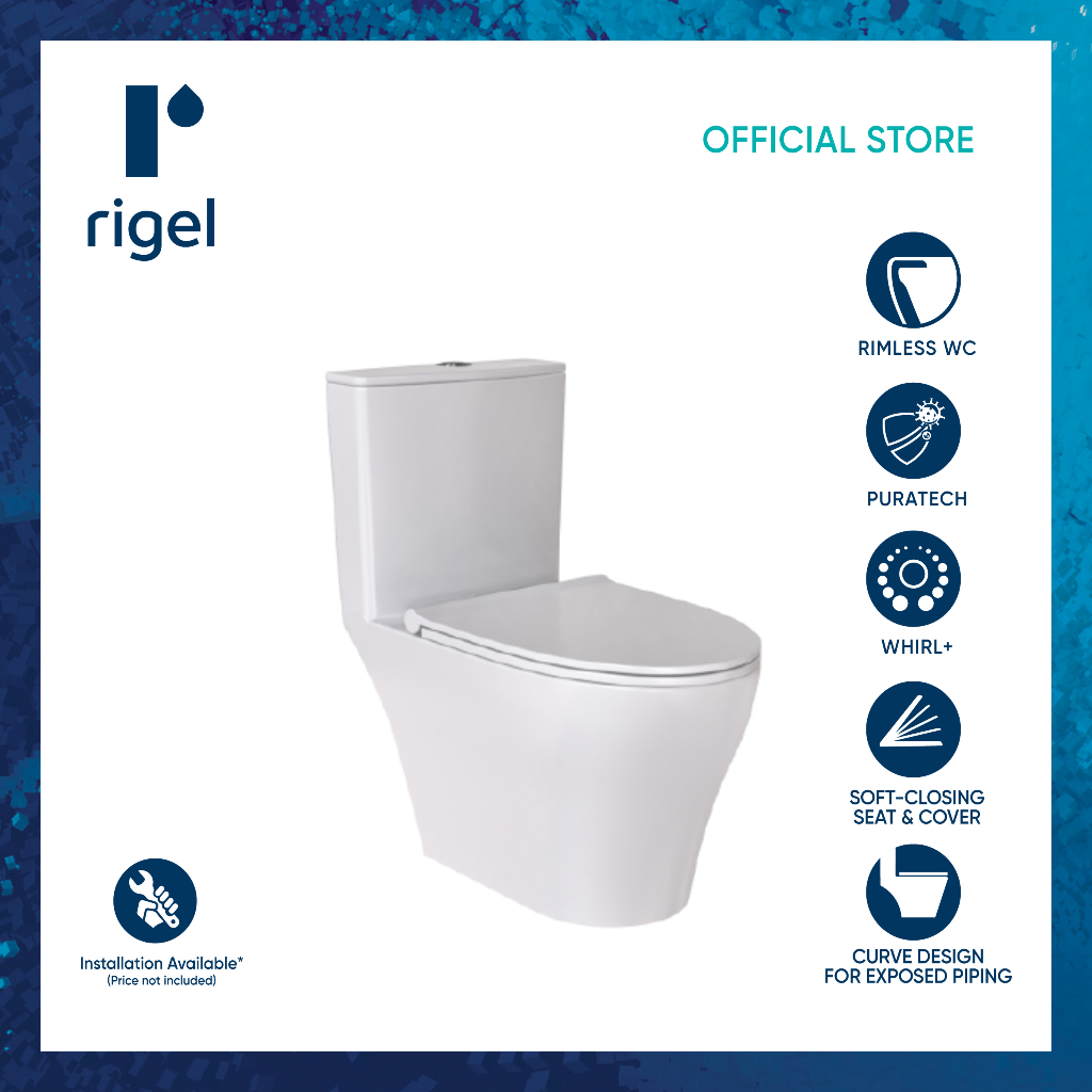 [Pre-Order]RIGEL Rimless Toilet Bowl RL-WO8056S with Automated ...