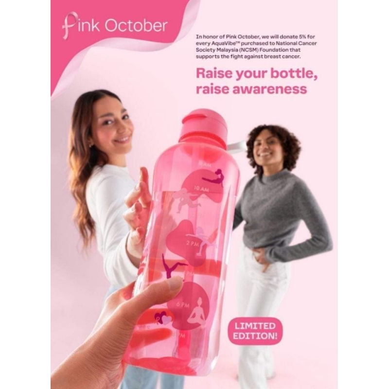 Tupperware AquaVibe (1) 2L with handle & straw - Pink October | Shopee ...