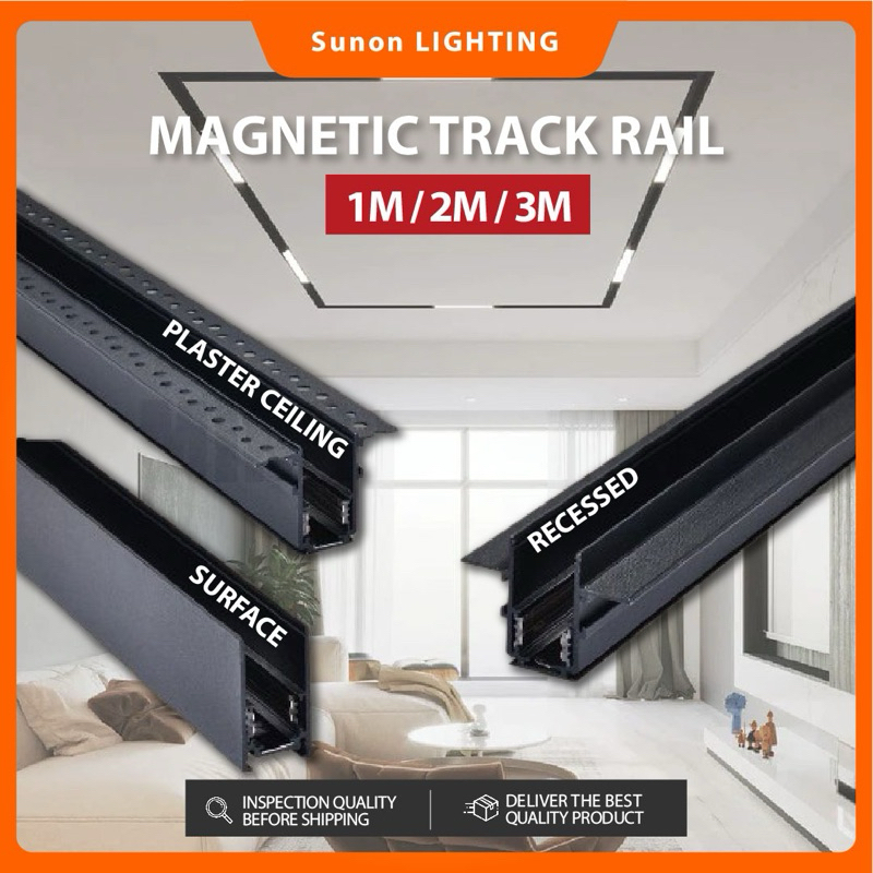 Magnetic Track Magnet Recessed Surface Track Rail 1M 2M | Shopee Malaysia