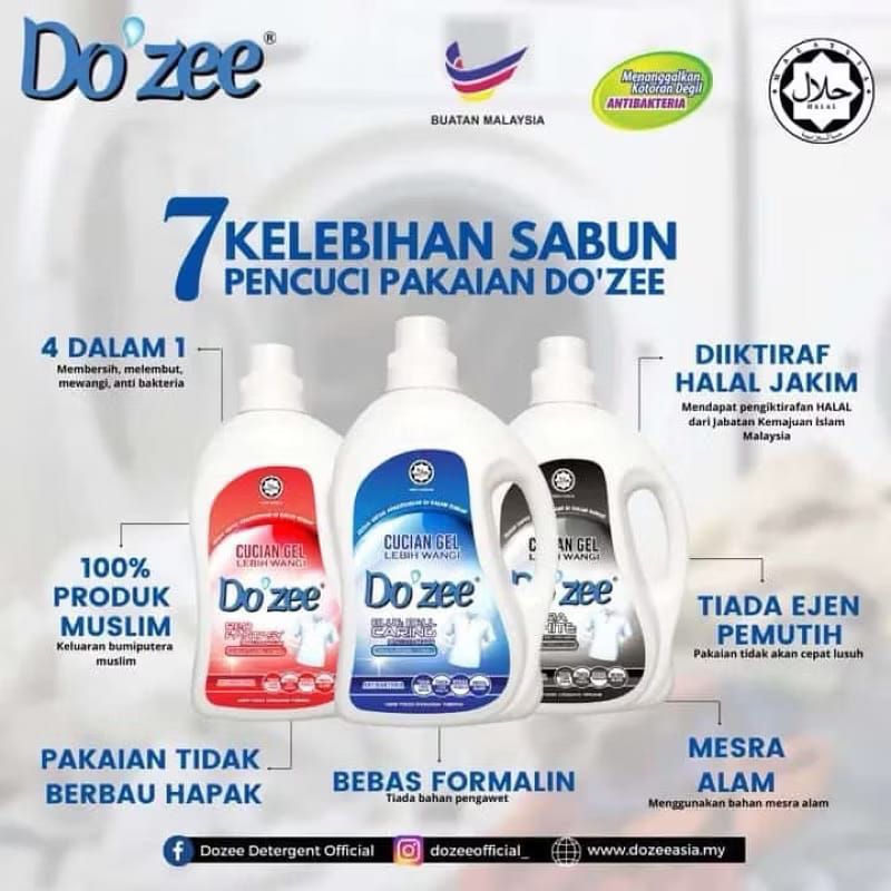 Sabun Pakaian Dozee Power Gel 4L [Halal oleh Jakim] | Shopee Malaysia
