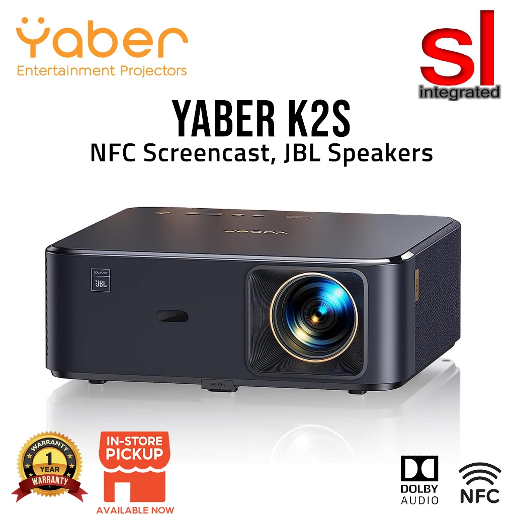 Yaber K2s Projector with Android TV, 800ANSI WiFi6 Bluetooth, Dolby ...
