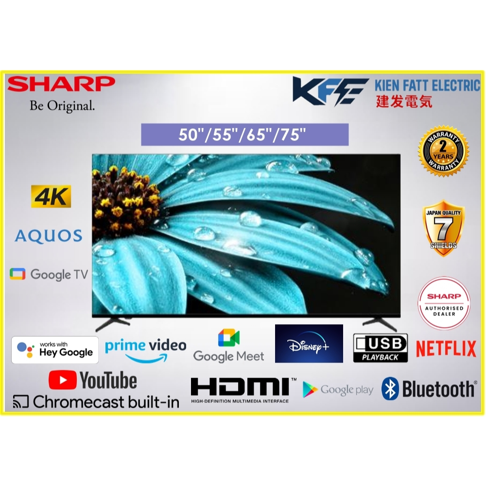Sharp 4K UHD Google TV 50" 4TC50FJ1X/ 55" 4TC55FJ1X/ 65" 4TC65FJ1X/ 75 ...