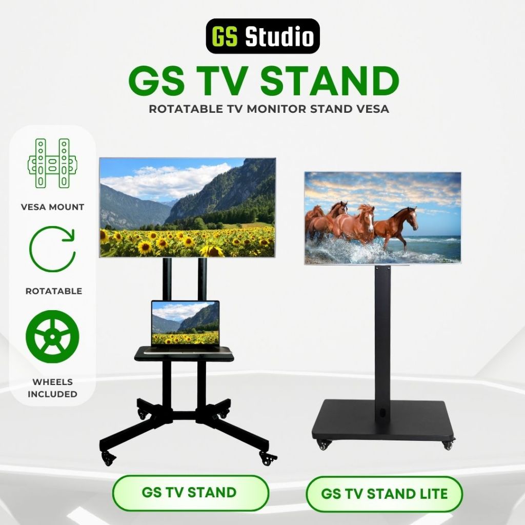 GS TV Stand Monitor Stand Rotatable Vertical 32-70 inch VESA for Live ...