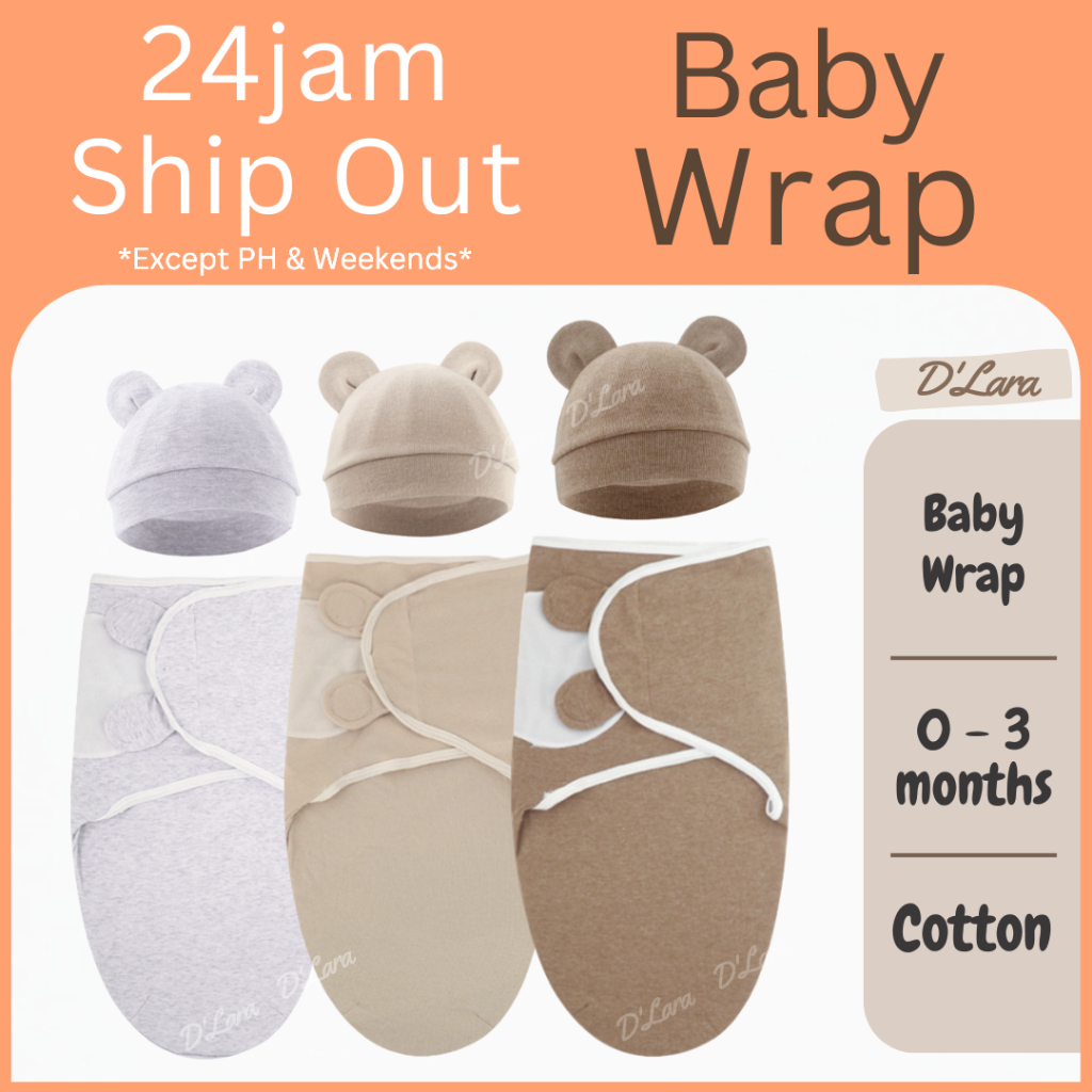 D'LARA Swaddle Wrap Baby 0 - 2M | Bedung baby newborn | Adjustable baby ...