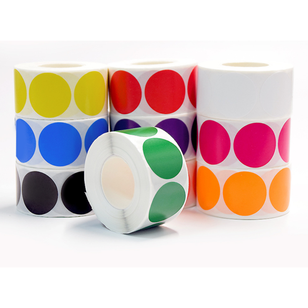 50/500pcs Colorful Dot Stickers 1 Inch Circular Color Coded Labels ...