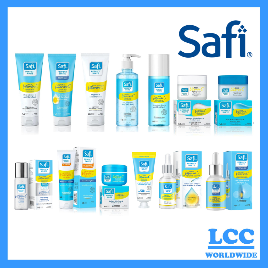 Safi Perfect White Skincare (Cleanser, Toner, Moisturizer, Serum, Cream ...