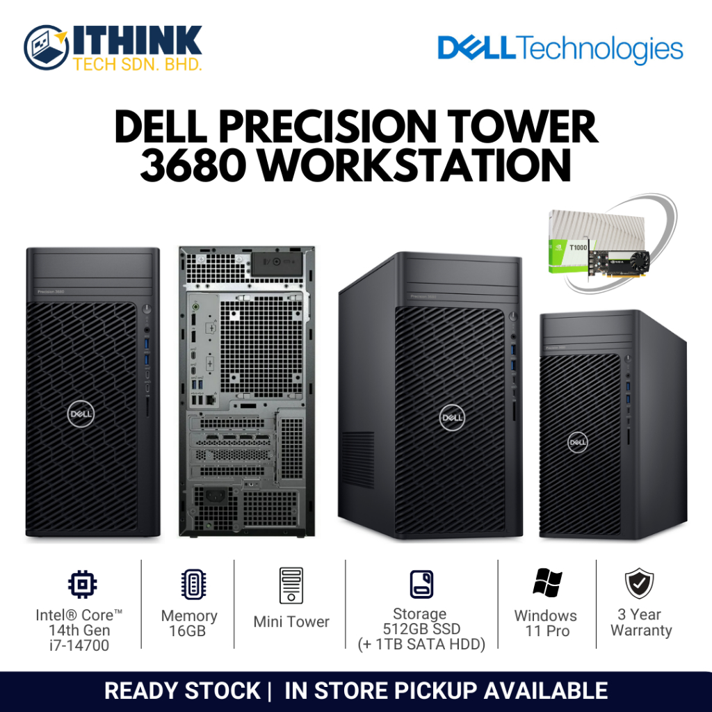 DELL PRECISION 3680 TOWER WORKSTATION (I7 14TH GEN 14700, 16GB, 512GB ...