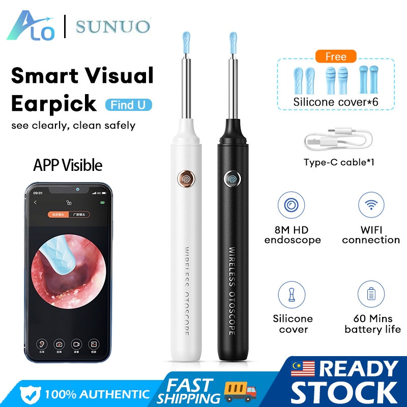 SUNUO Smart Visual Ear Picker Cleaner Wireless Luminous Earpick with ...