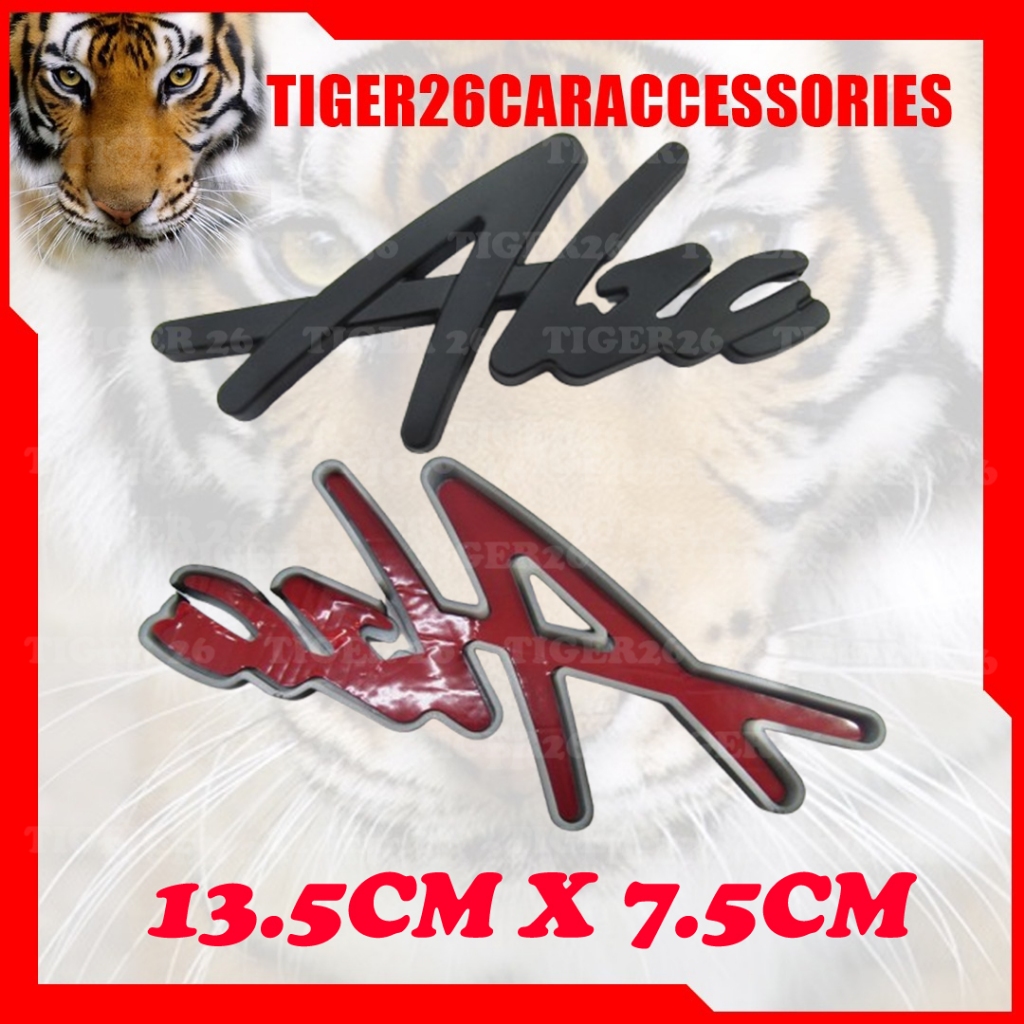 LOGO EMBLEM PERODUA ALZA 2022 2023 2024 MATTE BLACK WORD TULISAN NAME ...