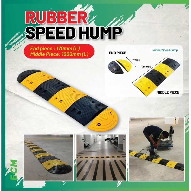 READY STOCK ! QUALITY ECONOMY RUBBER SPEED HUMP (1METRE) RUBBER BUMP ...