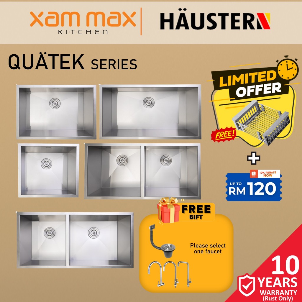 HAUSTERN QUATEK SERIES SUS 304 Stainlees Steel Undermount Kitchen Sink ...