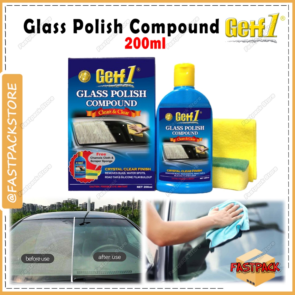Getf1 Glass Polish Compound Set For Windscreen Mirror Remove Spots ...