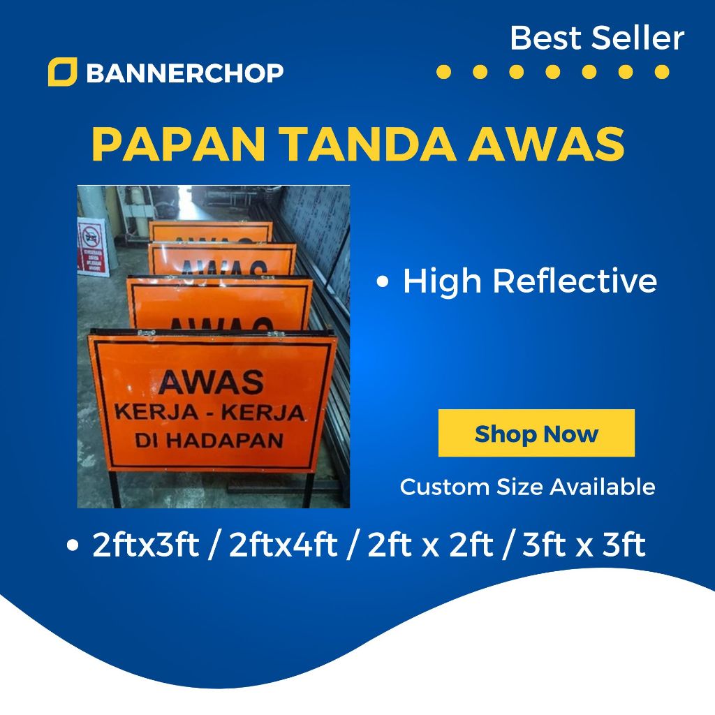 (HIGH REFLECTIVE)PAPAN TANDA AWAS / PAPAN TANDA JALAN RAYA / PAPAN ...