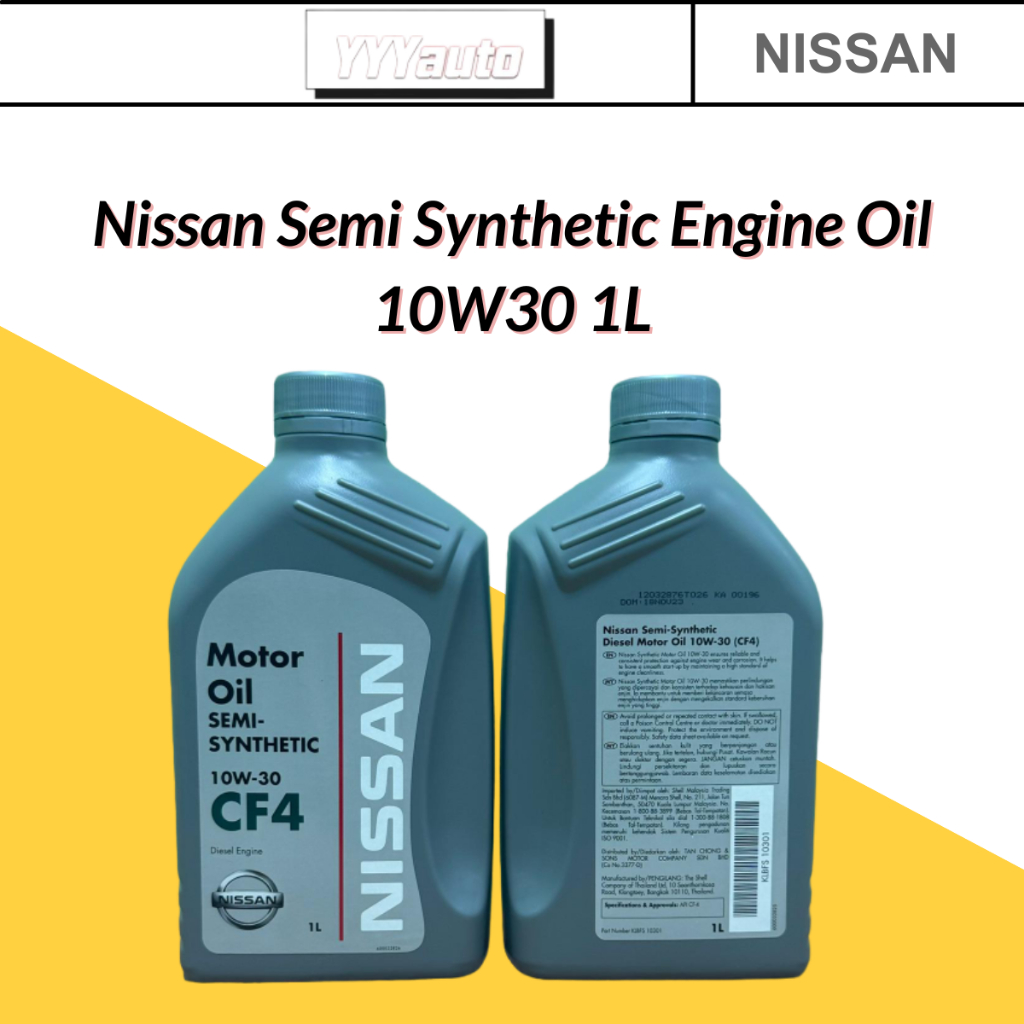 ORIGINAL NISSAN ENGINE OIL SEMI SYNTHETIC 10W-30 CF4 ( 1LITER ) FOR ...
