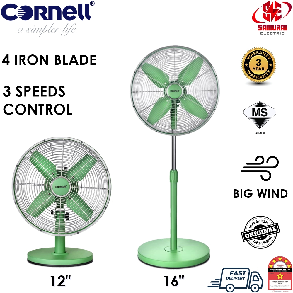 Cornell Metal Fan Blade 12" Table Fan CCF1210CP/ Stand Fan 16 ...