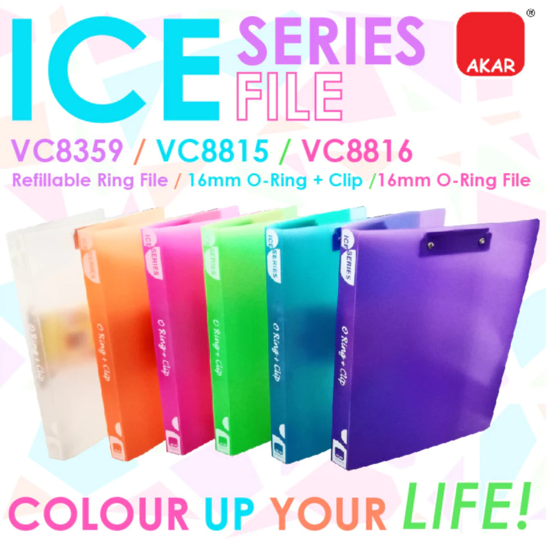 AKAR A4 FILE ICE SERIES - A4 REFILLABLE CLEAR BOOK 3O RING FILE | CLEAR ...
