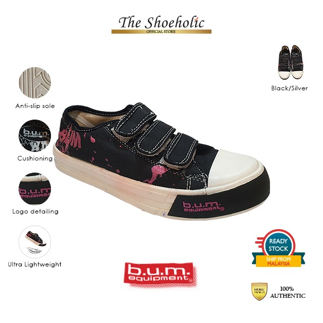 BUM EQUIPMENT Ladies Canvas Sneaker Shoes B39207 (Black & Fuchsia/Black ...