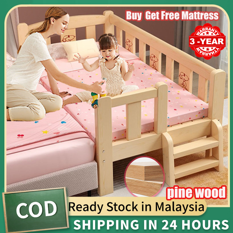 Katil Budak Kids Bed Frame Wood Crib Katil Kanak Kanak Easel Wooden ...