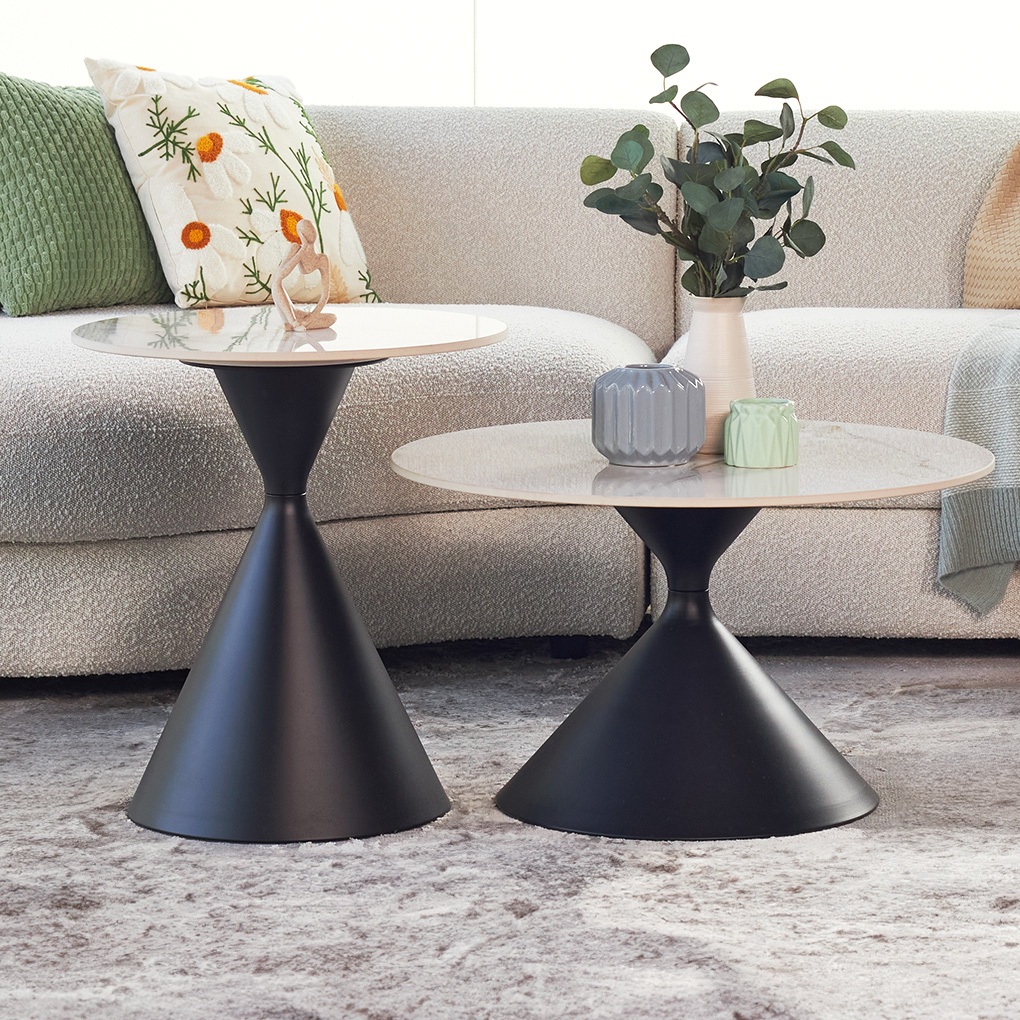 Set Meja Kopi Bulat LARS Modern Design Nesting Round Coffee Table ...