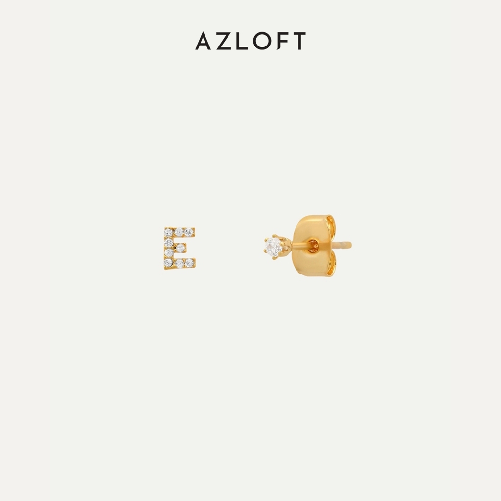 AZLOFT Initials Studs - Alphabet Letter E Hypoallergenic Shower-safe | Shopee Malaysia