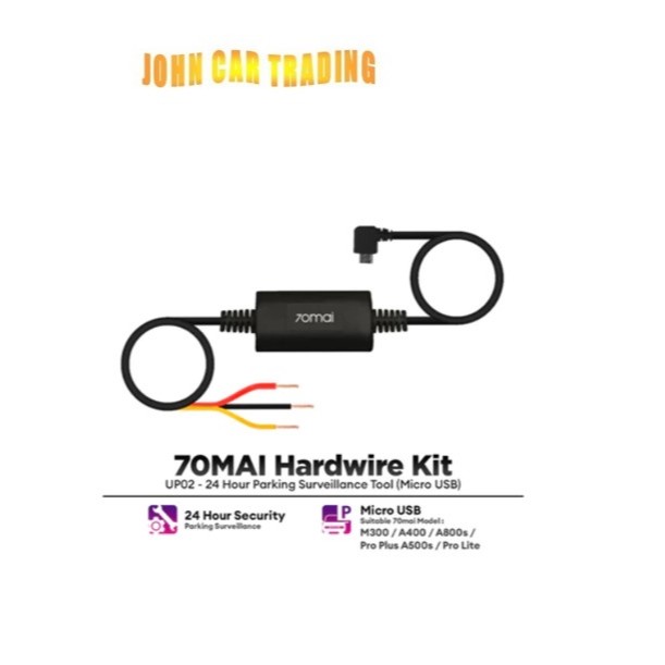 70mai Hardwire Kit Hard Wire Fuse Kit (UP02) For 24 Hours Parking ...