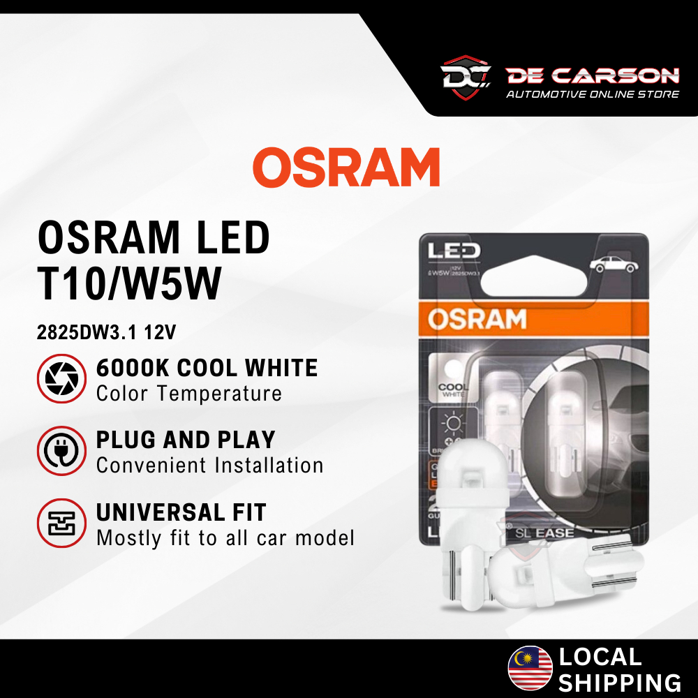 OSRAM T10 Aux LEDriving Sl Ease W5W 2825Dw3.1 LED Bulb 12V 1W Original ...