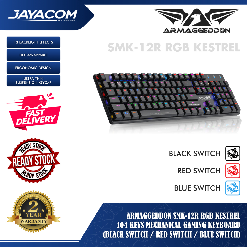 Armaggeddon SMK-12R RGB Kestrel 104-Keys Mechanical Gaming Keyboard ...