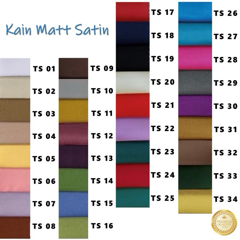 Bidang 58"/60" Kain Matt Satin Potong Meter | Shopee Malaysia
