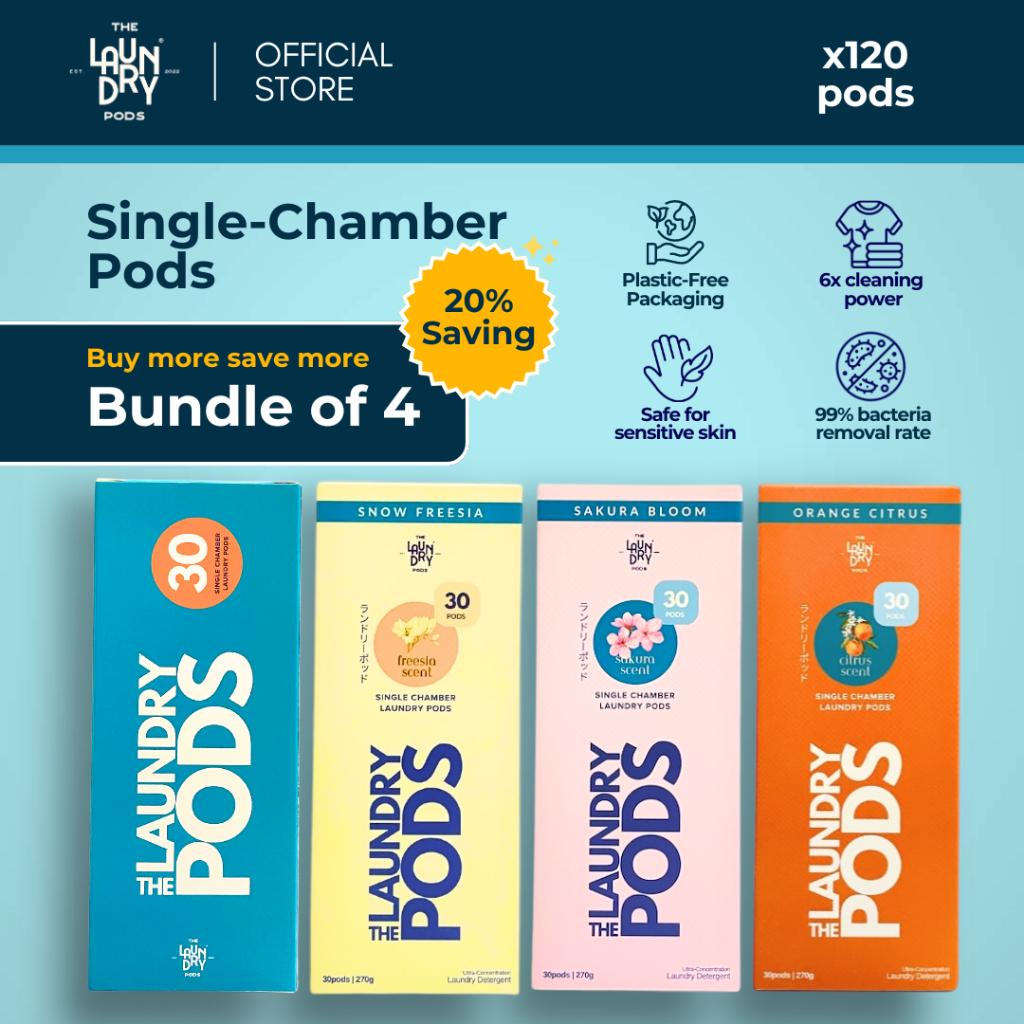 THE LAUNDRY PODS Single-Chamber Laundry Capsules With Bio-Enzymes (120 ...