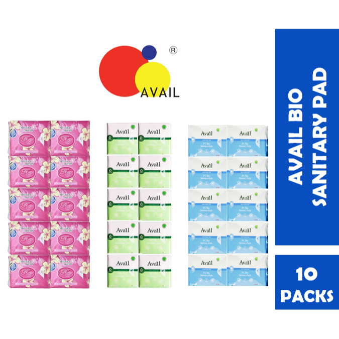 【100% ORIGINAL】AVAIL FC BIO 10 Packs Sanitary Pads - Pantyliner/ Day ...