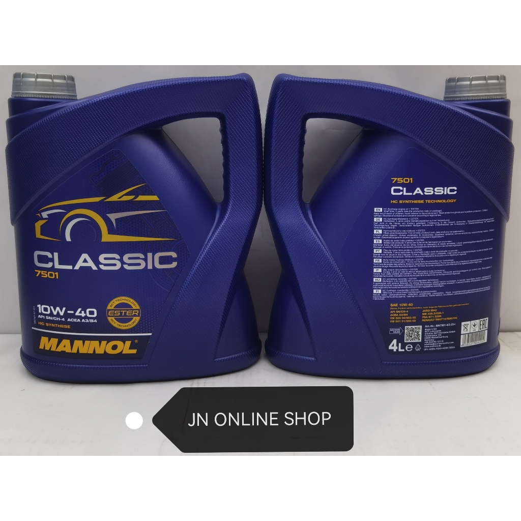 MANNOL MN7501 Classic SAE 10W-40 API SN/CH-4 ACEA A3/B4 Semi Synthetic ...
