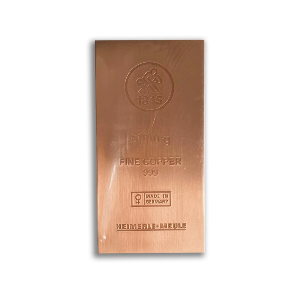 German Heimerle + Meule 5 kg kilo 5000 g gram .999 Poured Cu Copper Bar ...