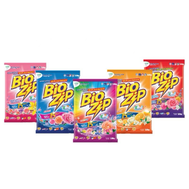 Bio Zip Powder Detergent 750g/2.3kg (Perfume,Floral,Oren,Colour ...