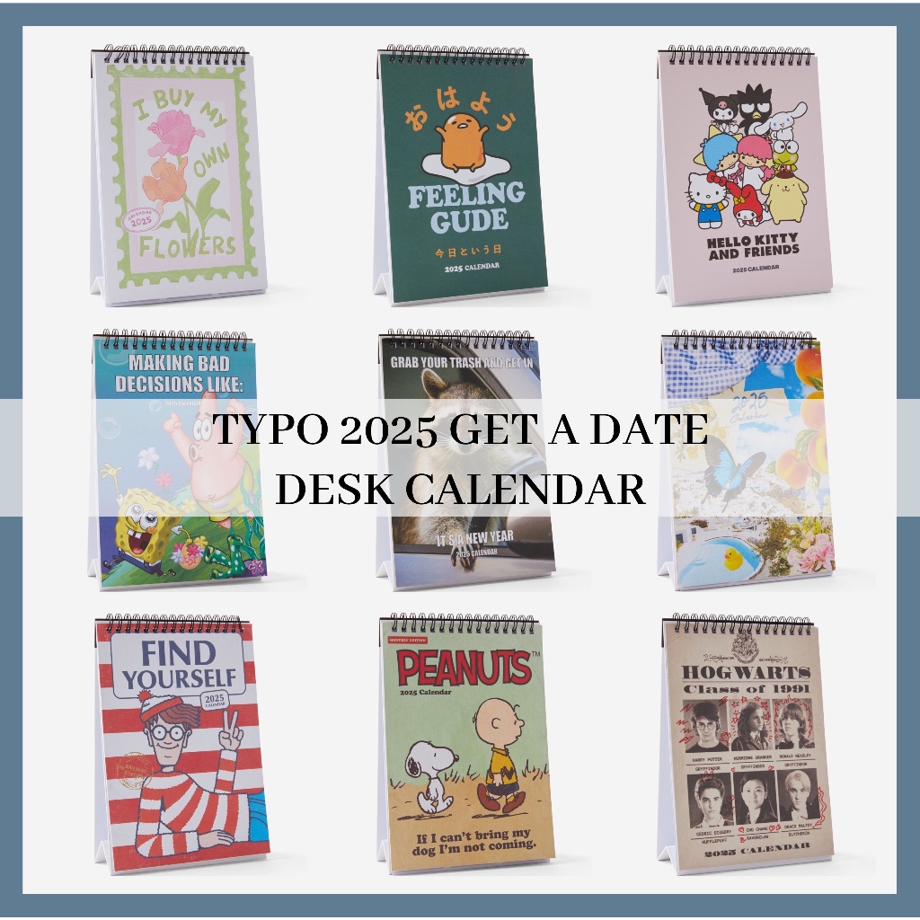 TYPO Calendar / 2025 Get A Date Desk Calendar / Suitable for Student ...