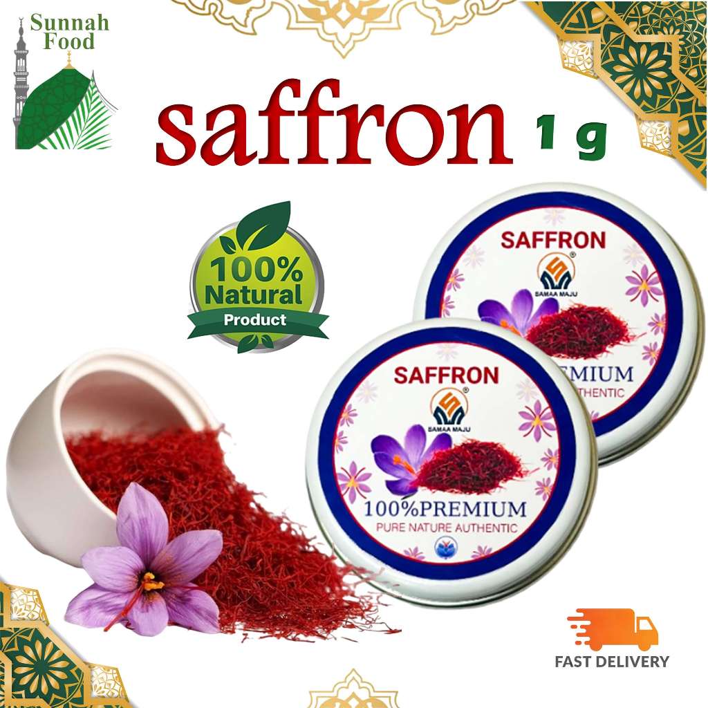 Saffron Premium Organic | Benang Saffron Asli | 0.5g 1g 2g 3g | Shopee ...