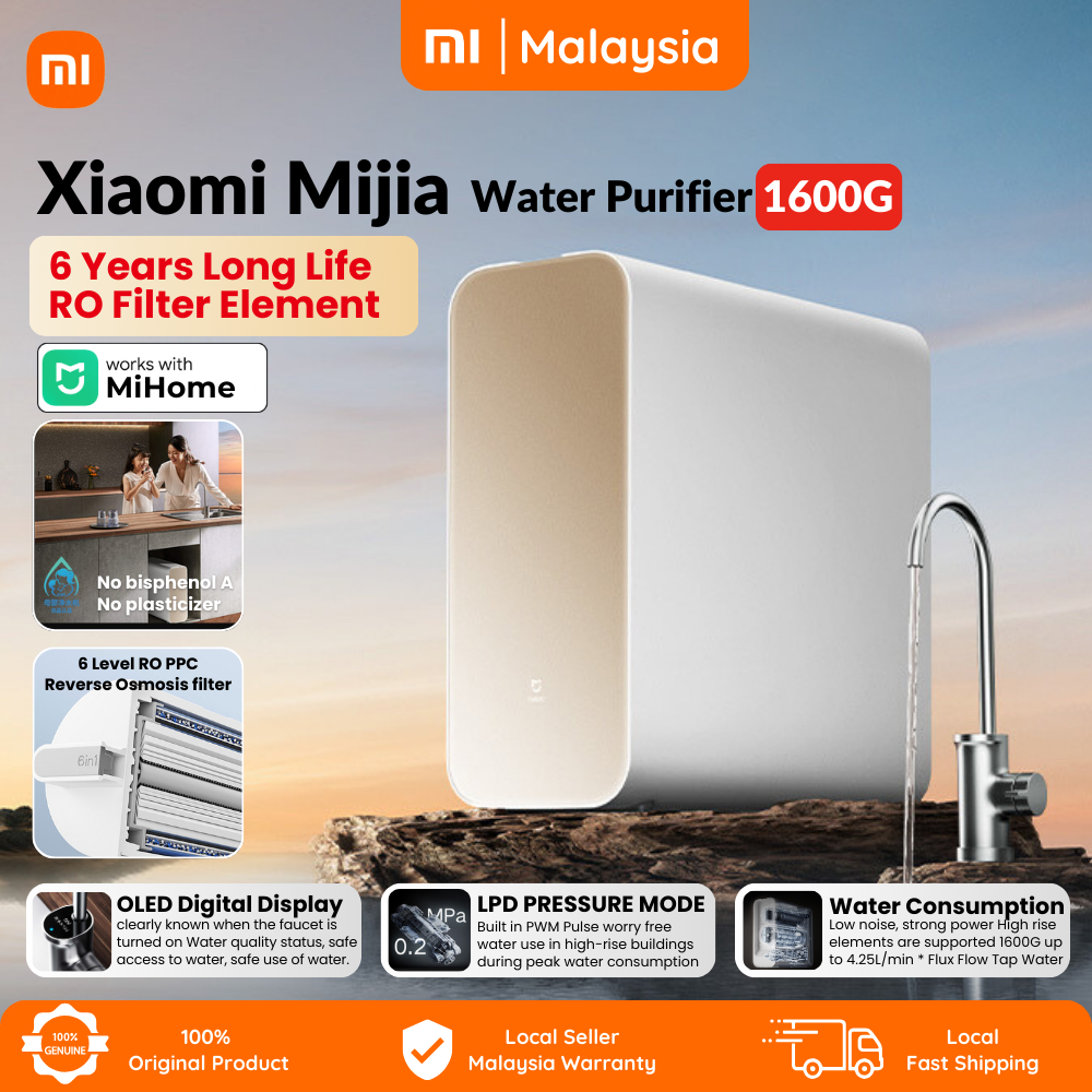 Xiaomi Mijia Smart RO Water Purifier 1600G Instant Direct Drinking Water Dispenser BPA-free 6 ...