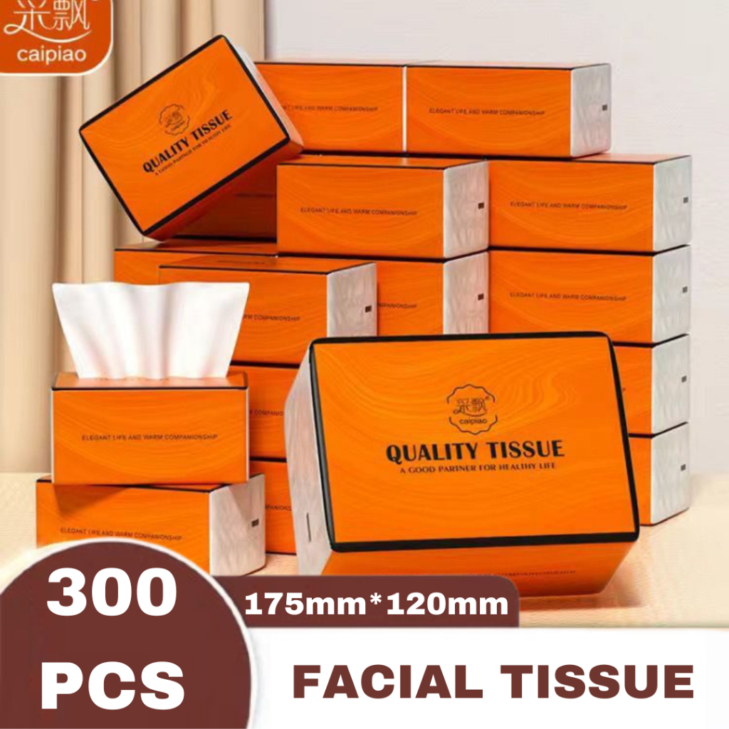 (20 Packet) CaiPiao Quality Tissue Orange Series Soft Facial Tissue 60 ...