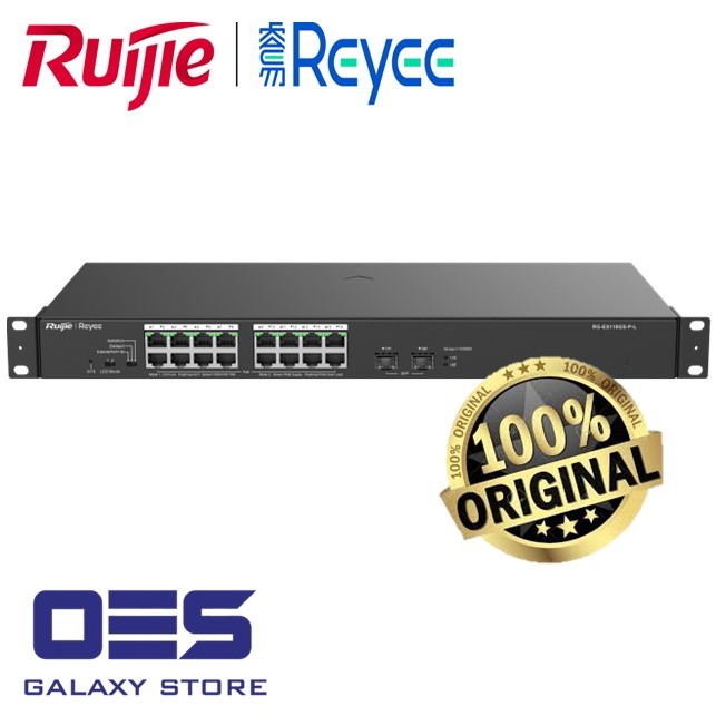 RUIJIE REYEE RG-ES118GS-P-L Network 16 Port 1000Mbps PoE/PoE+ 247W + 2 ...