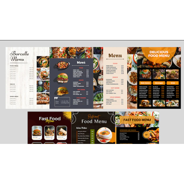 Restaurant menu card templates to edit and printing Services . | Shopee ...