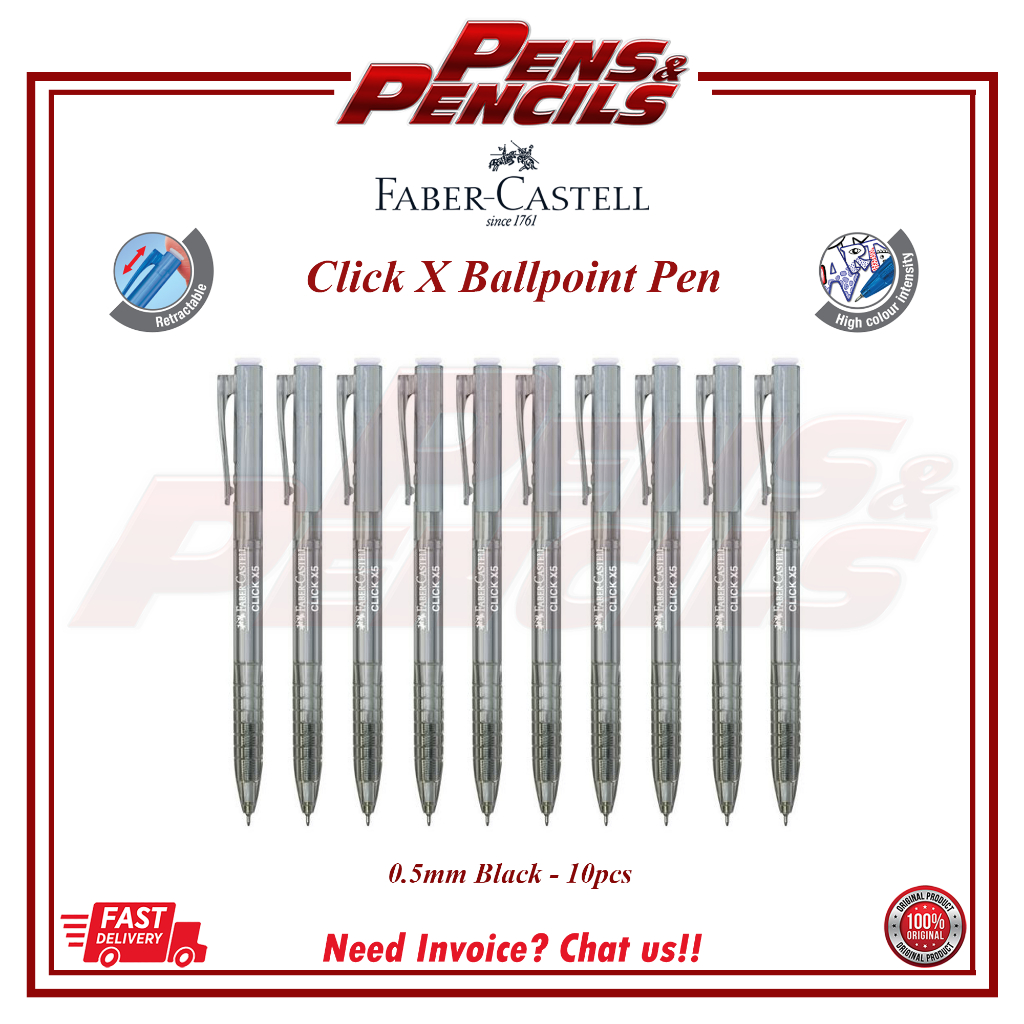 Faber-Castell Ball Pen Click X / Click X5 (0.5mm) / Click X7 (0.7mm ...