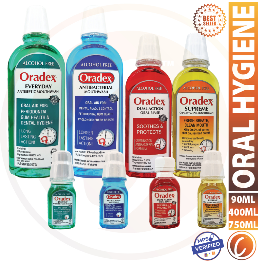 ORADEX Everyday/Antibacterial Mouthwash 400/750ML | Shopee Malaysia