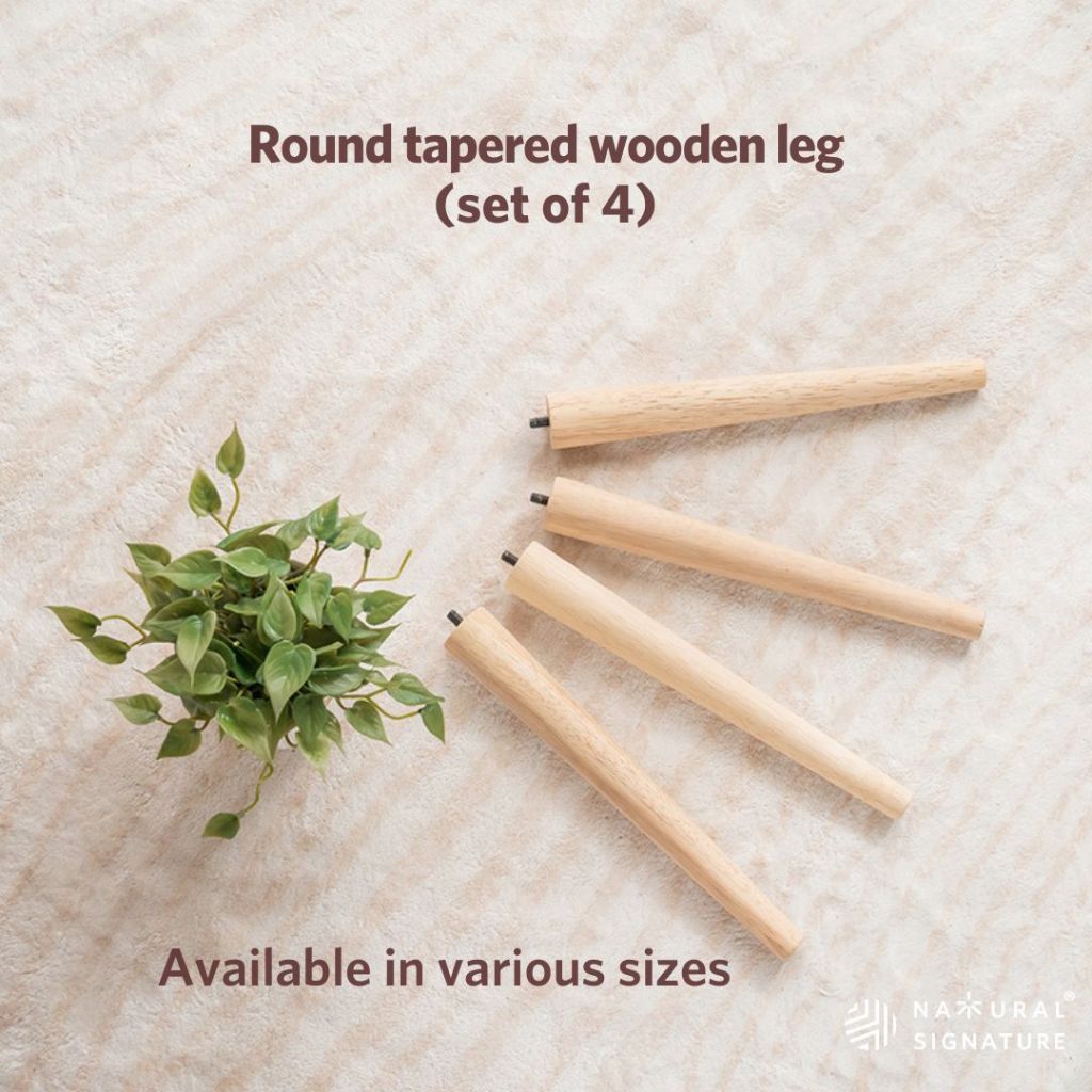Natural Signature 7140 Round Tapered Wooden Leg (Set of 4)/Solid wood ...