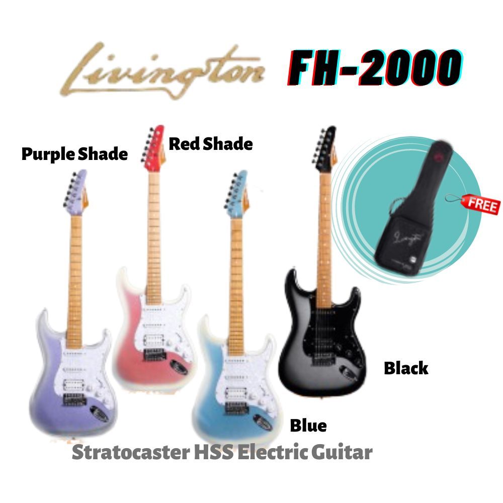 Livingston FH-2000 Stratocaster HSS Electric Guitar, Roasted Maple ...