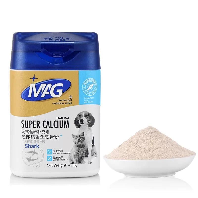 MAG Super Calcium Shark Cartilage Powder 400g/botol Kucing dan anjing ...