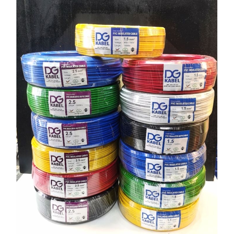 DG Cable PVC 1.5MM 2.5MM (1/2 coil / 1coil SALES !!!)Kabel Kabel Wayar ...