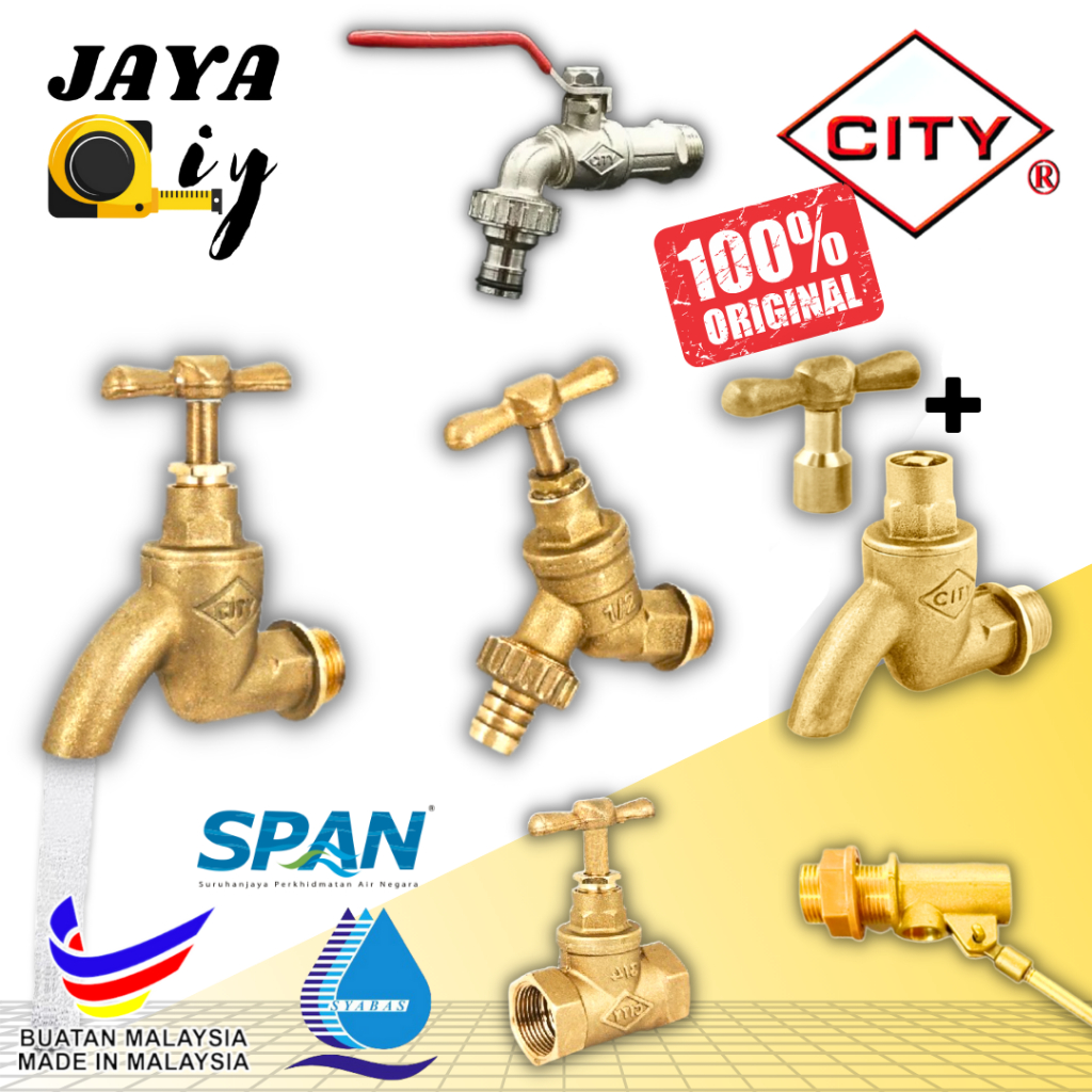 [ORIGINAL] 【FULL BRASS】HEAVY DUTY 「CITY」 Brand Brass Stop Cock Float Valve Bib Tap Garden Tap ...