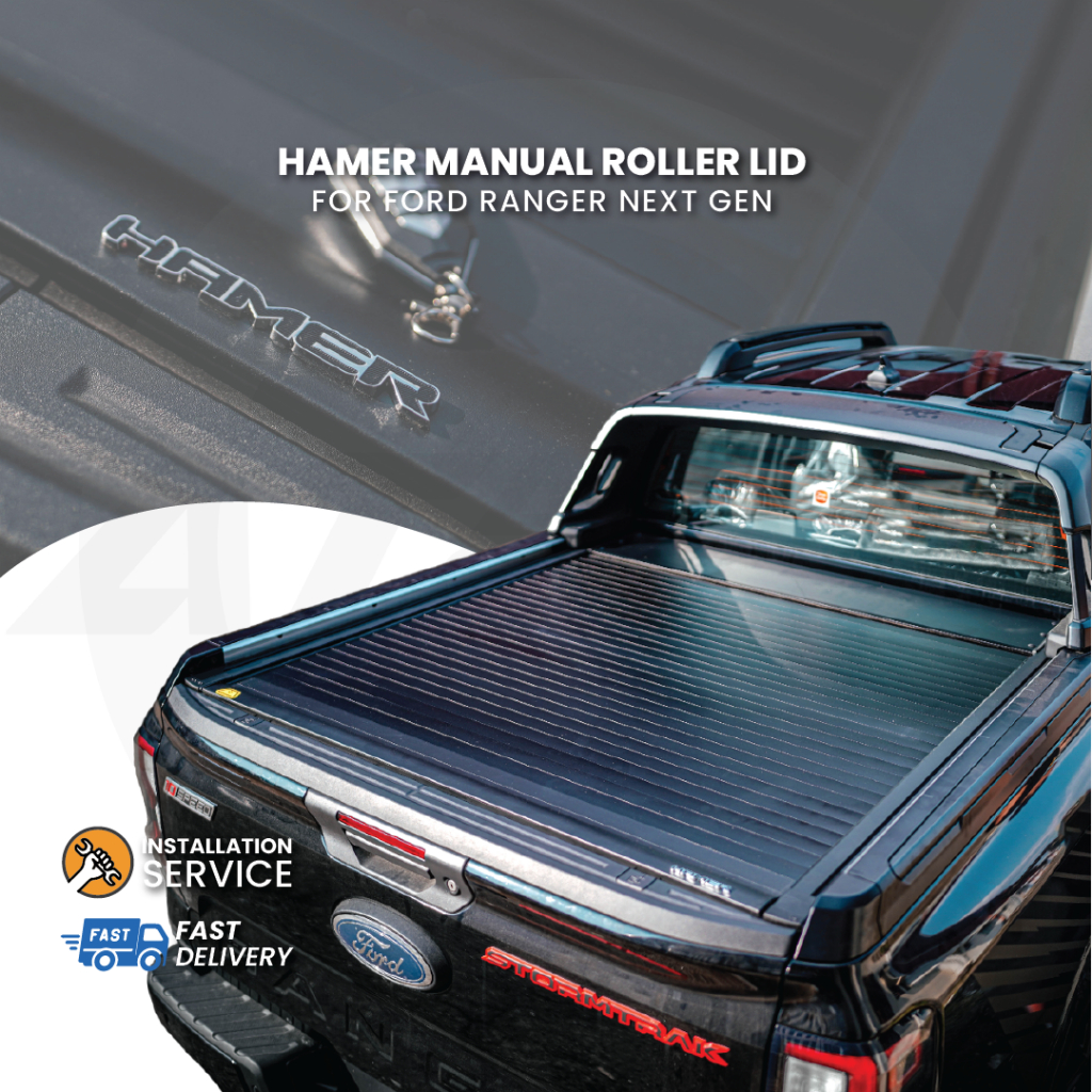 HAMER Manual ROLLER LID for Ford Ranger Next Gen Roller Shutter Tonneau ...