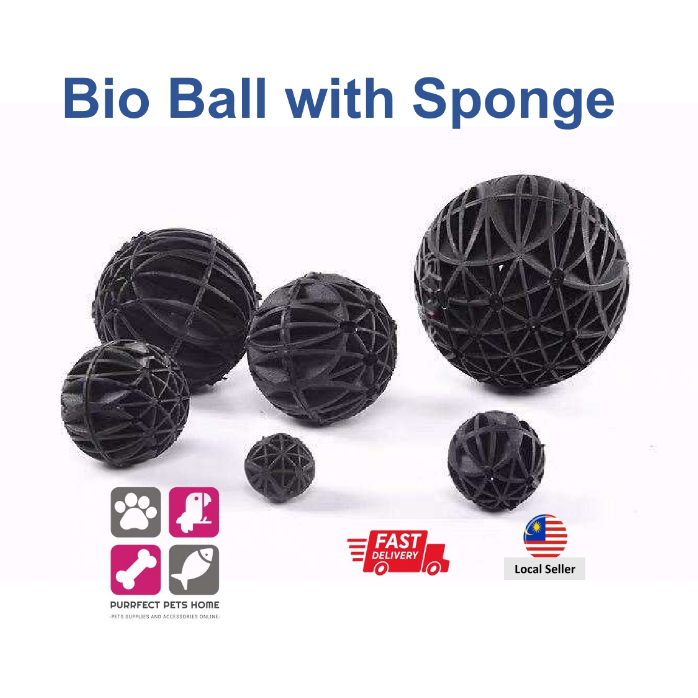 🔥Ready Stock🔥Aquarium Fish Tank Bioball Bio Ball with Sponge 16/26/36 ...