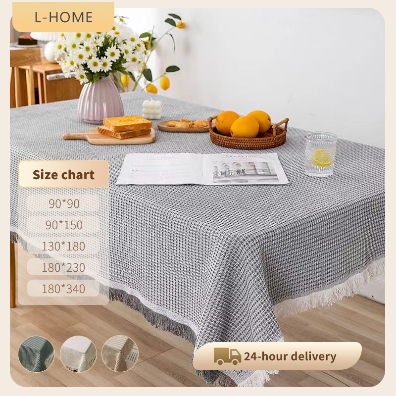 Waffle tablecloth Cotton Line Table Cloth Decoration Background Cloth ...
